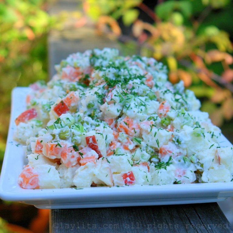 Ensalada rusa - Ensalada de papas - Recetas de Laylita