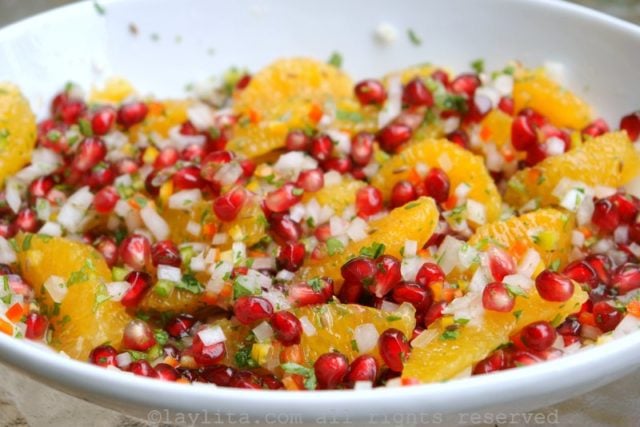 Salsa o ensalada de granada y naranja – Recetas de Laylita