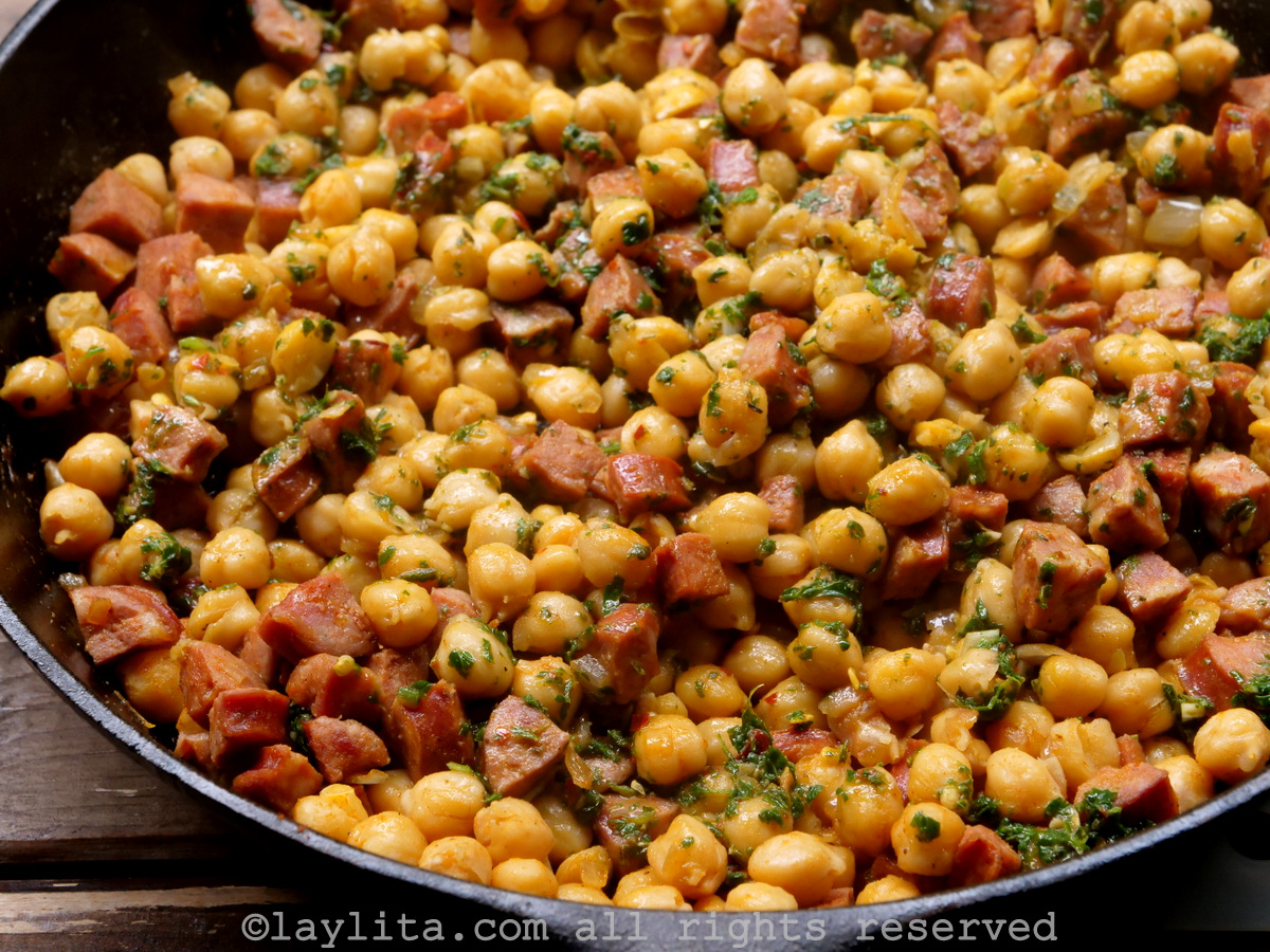 Garbanzos con chorizo y chimichurri | Laylita.com – Recetas de Cocina