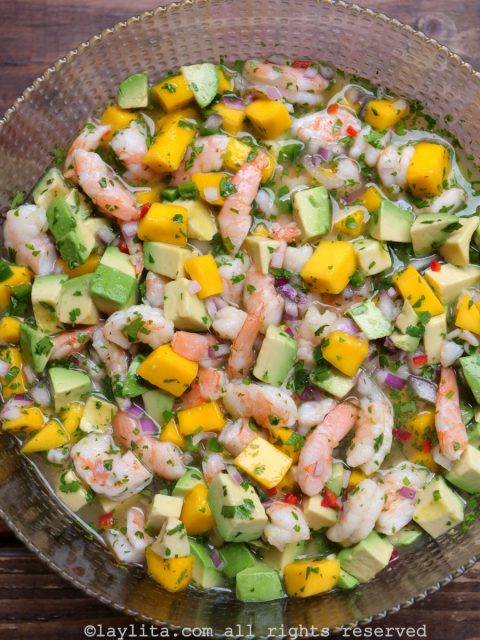 Ceviche de camarón y mango {con aguacate} | Laylita.com – Recetas de Cocina