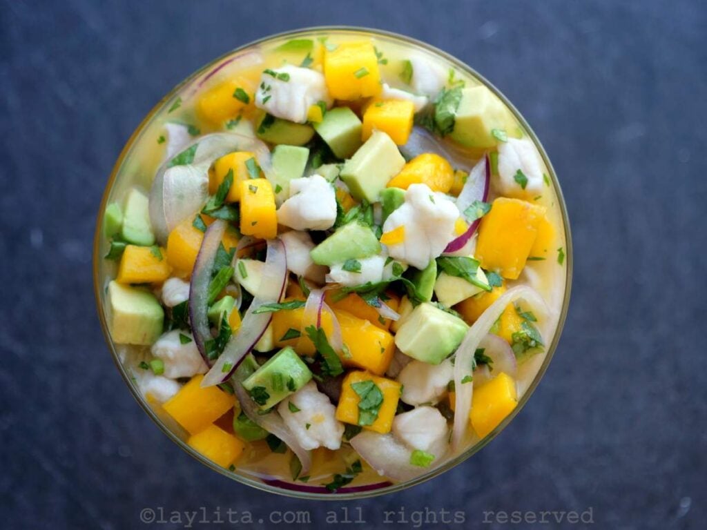 Ceviche de Pescado con Mango y Aguacate | Laylita.com – Recetas de Cocina