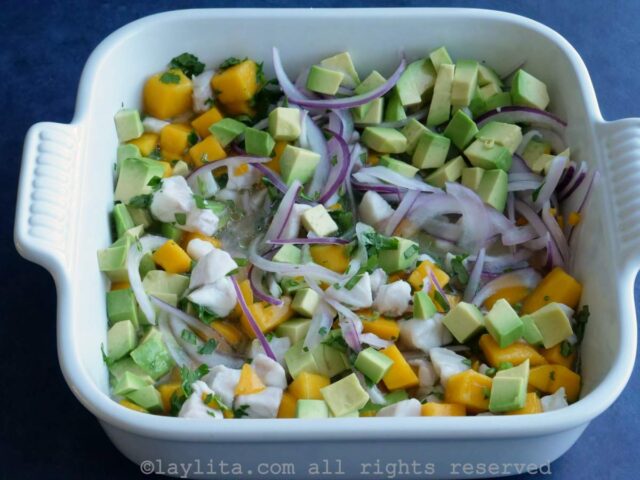 Ceviche de Pescado con Mango y Aguacate | Laylita.com – Recetas de Cocina