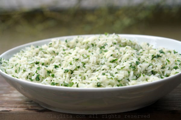 Arroz con cilantro y limón - Recetas de Laylita