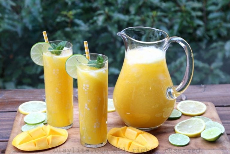 Refresco o limonada de mango - Recetas de Laylita