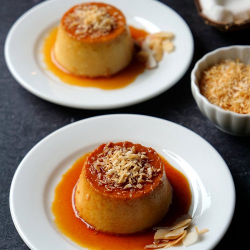 Coconut flan with orange caramel - Laylita's Recipes