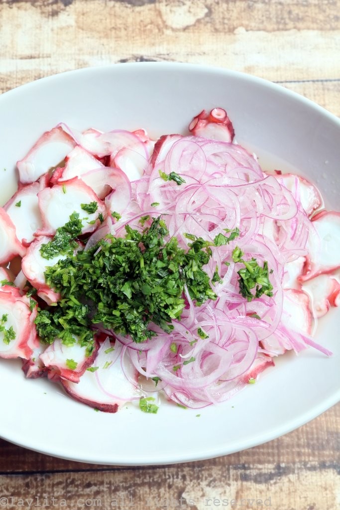 Octopus ceviche - Ceviche de pulpo- Laylita's Recipes