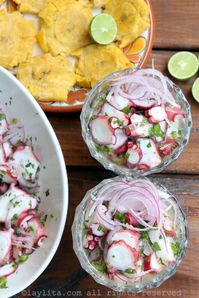 Octopus ceviche - Ceviche de pulpo- Laylita's Recipes