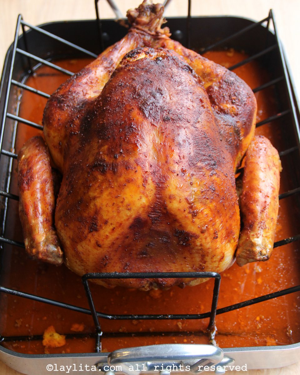 (Pavo Navideño a lo criollo) Latin style achiote roasted turkey ...