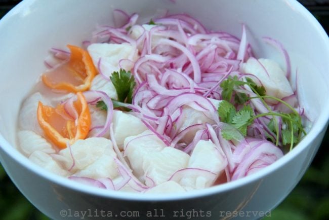 Peruvian fish cebiche or ceviche - Laylita's Recipes