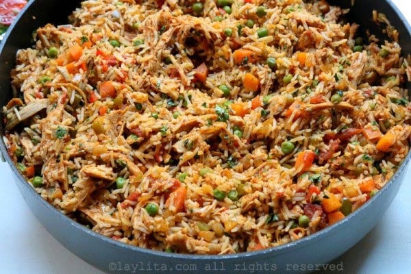 Latin style rice with chicken or turkey {Arroz con pollo o pavo ...