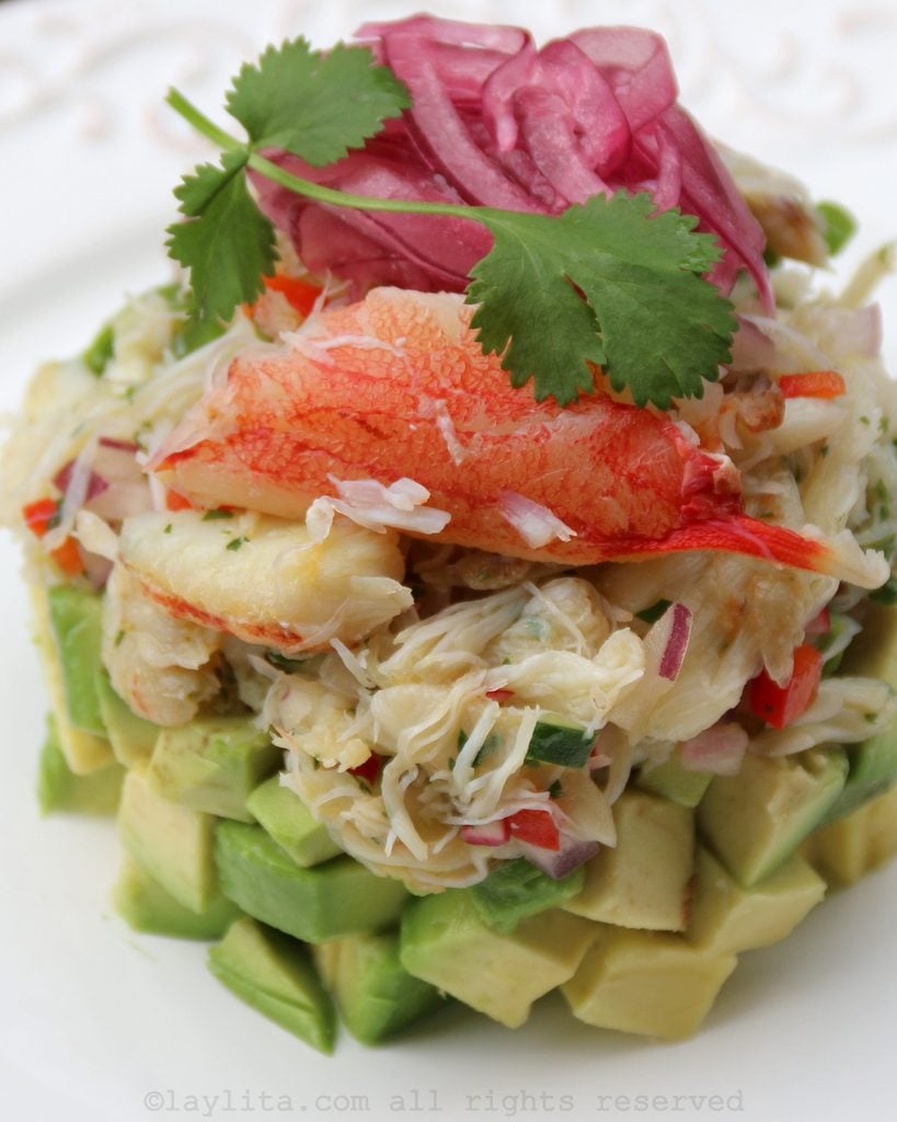 Crab avocado stack salad – Laylita’s Recipes